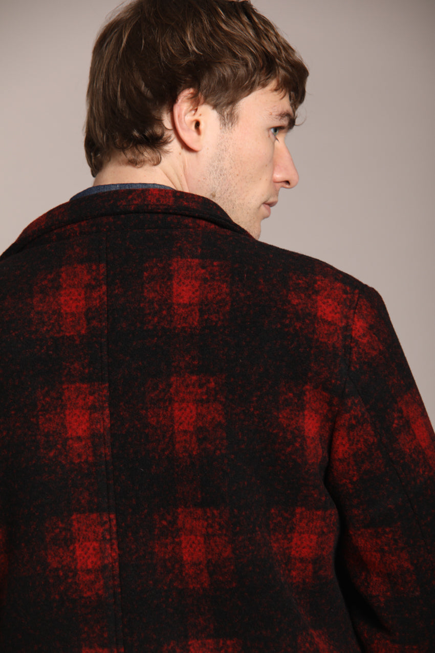 Field Jacket Man M74 Work Dark Red Checked in Cloth | Mason's | Mason's