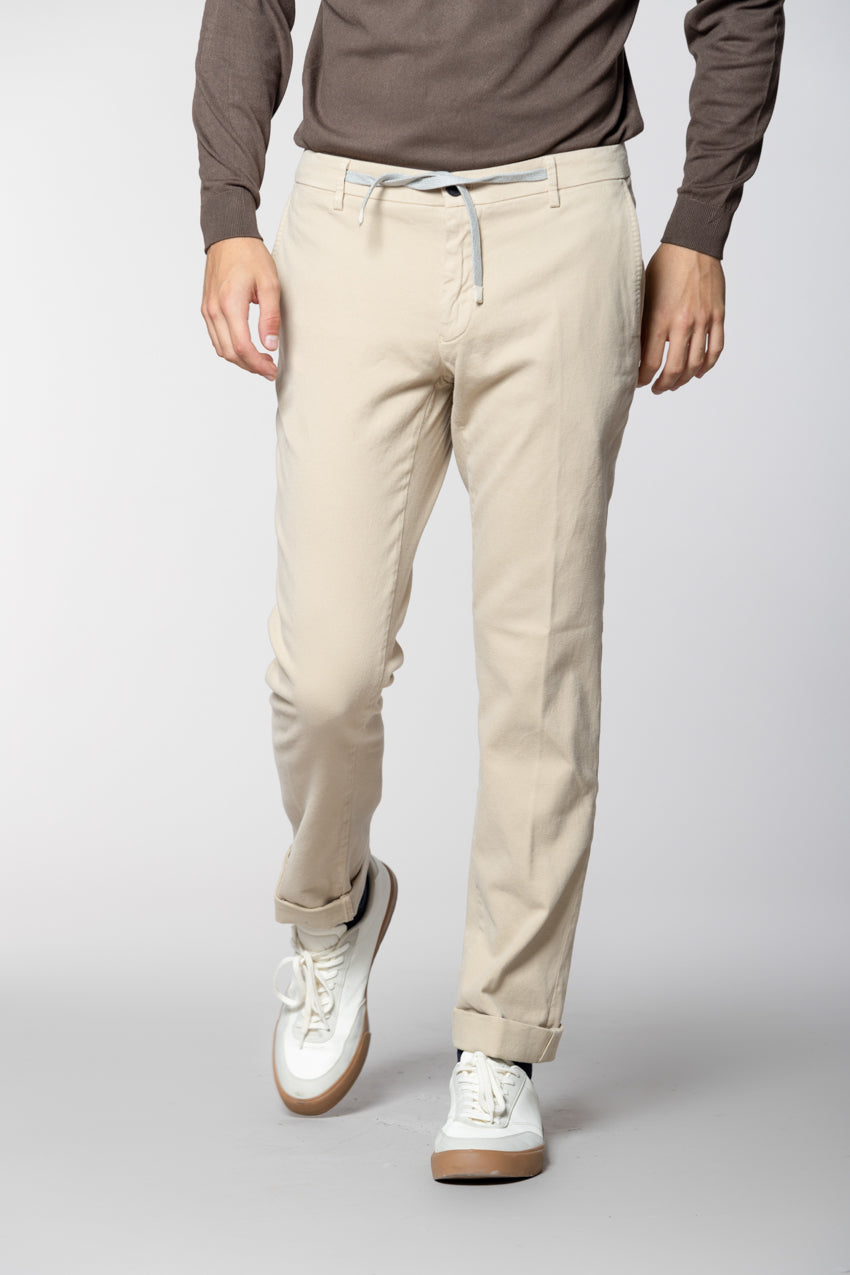 Chino Pants Man New York String Jogger Light Grey in Cotton Cashmere ...