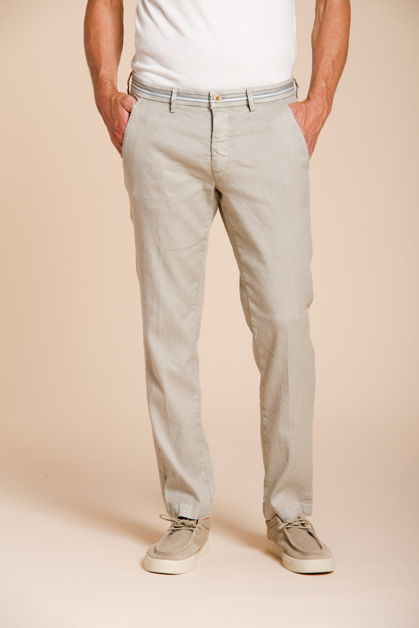 Men's Chino Trousers Torino Oxford Sky Blue Linen Cotton Twill | Mason ...